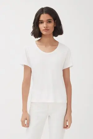 Cuyana Pima Scoop Neck T-Shirt White