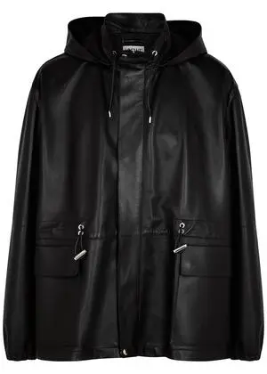 Loewe Hooded Leather Jacket - Black | Editorialist