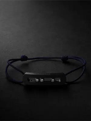 Messika Move Graphite Titanium And Diamond Cord Bracelet