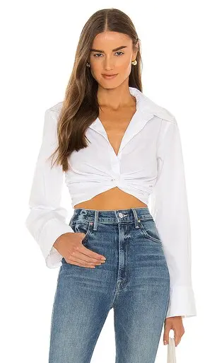L'academie Zofia Button-up Shirt With Front Tie Detail