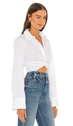 L'academie Zofia Button-up Shirt With Front Tie Detail