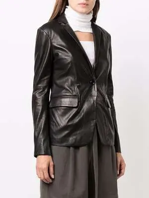 P.a.r.o.s.h Single-breasted Leather Blazer
