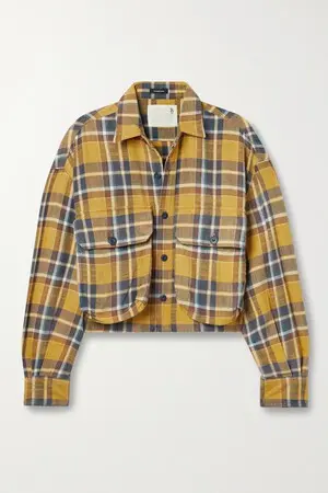 R13 Cropped Plaid Cotton-flannel Shirt