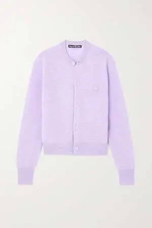 Acne Studios Appliquéd Wool Cardigan Lilac