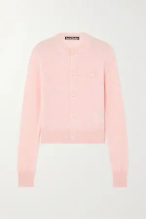 Acne Studios Appliquéd Wool Cardigan Pink
