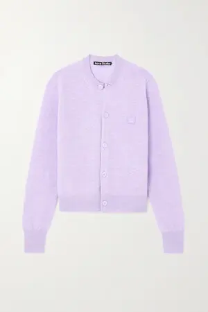 Acne Studios Appliquéd Wool Cardigan Purple