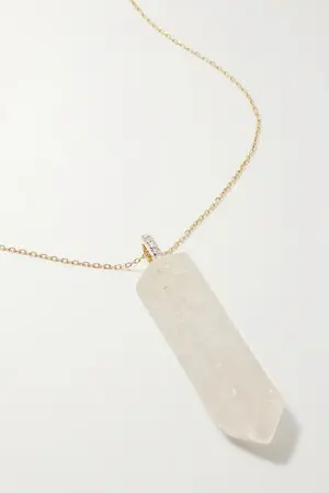 Mateo 14-karat Quartz And Diamond Pendant Necklace - Gold