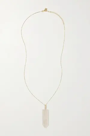 Mateo 14-karat Quartz And Diamond Pendant Necklace