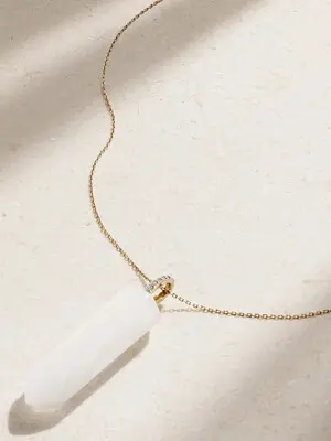 Mateo 14-karat Quartz And Diamond Pendant Necklace - Gold