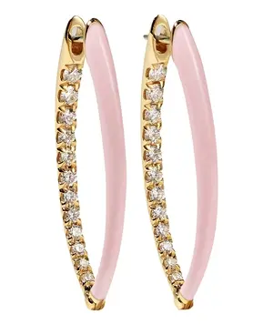 Melissa Kaye Cristina Medium 18-karat Enamel And Diamond Earrings