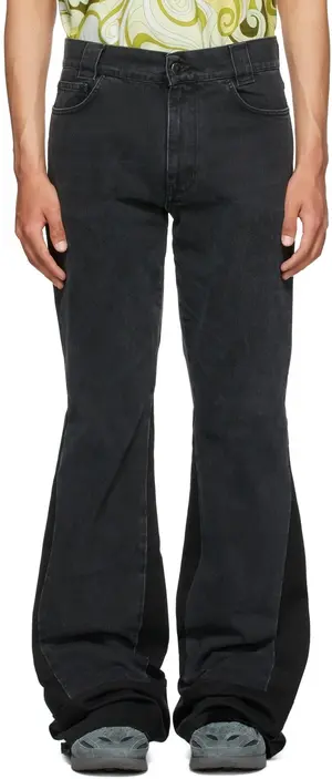 Raf Simons Raf Simons Black Flared Workwear Jeans - Black