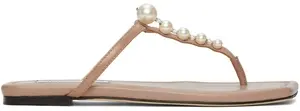 JIMMY CHOO Jimmy Choo Pink Alaina Flat Sandals Ballet Pink/white