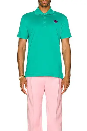 Versace Polo - Turquoise & Dark Orchid