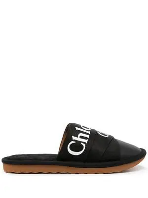 Chloé Woody Logo-strap Slippers