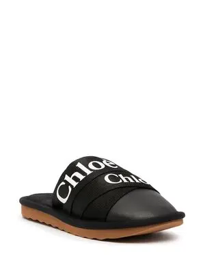 Chloé Woody Logo-strap Slippers