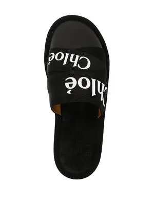 Chloé Woody Logo-strap Slippers