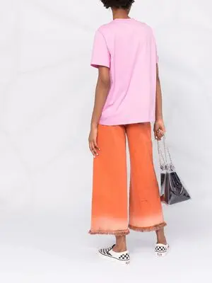 MSGM Logo-print Cotton T-shirt - Pink