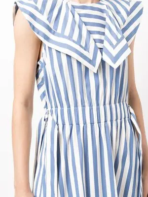 3.1 Phillip Lim Striped Asymmetric Midi Dress - Blue
