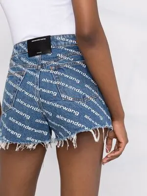 Alexander Wang Logo Denim Shorts