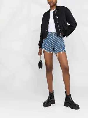 Alexander Wang Logo Denim Shorts