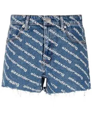Alexander Wang Logo Denim Shorts