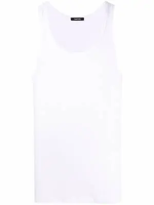 White Cotton Vest Tops