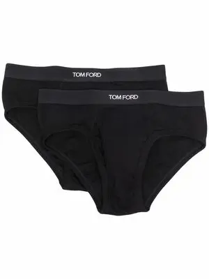 TOM FORD Two-pack Logo-waistband Briefs - Black