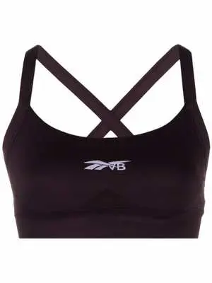 REEBOK Jacquard Logo Sports Bra - Purple