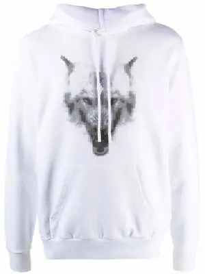 COUNTY OF MILAN Wolf Print Cotton Hoodie