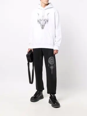 COUNTY OF MILAN Wolf Print Cotton Hoodie