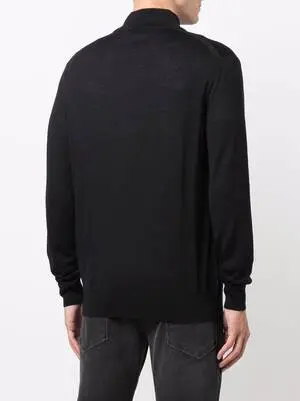 Emporio Armani Zip-up Virgin Wool Cardigan - Blue