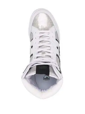 CHIARA FERRAGNI Eye-motif High-top Sneakers - White