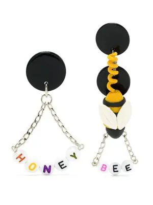 AMIR SLAMA Mismatched Drop Earrings - Black