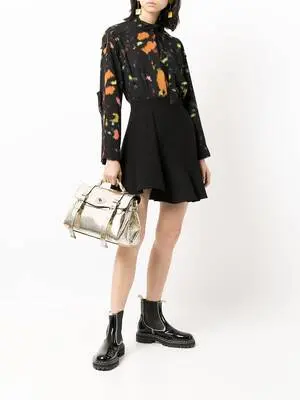 Mulberry Crushed-effect Metallic Alexa Bag