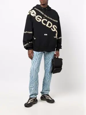 Gcds Chain-link Logo-print Hoodie