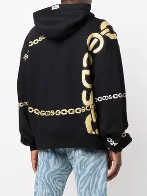 Gcds Chain-link Logo-print Hoodie
