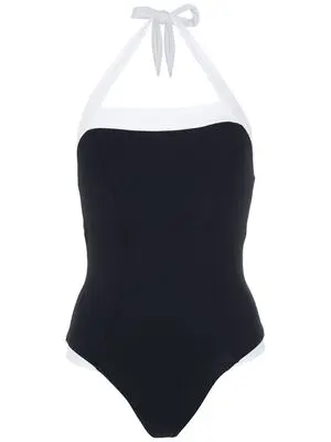 AMIR SLAMA Two-tone One-piece Swimsuit - Black