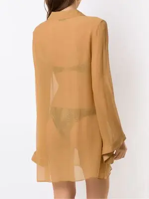 AMIR SLAMA Tie-front Silk Beach Cover-up