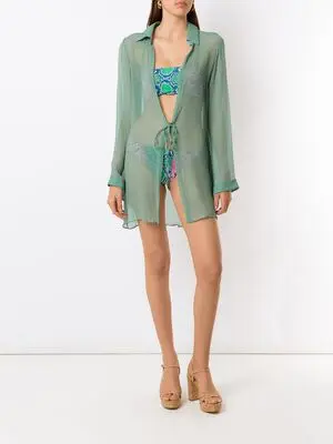 AMIR SLAMA Snakeskin-print Bikini Set