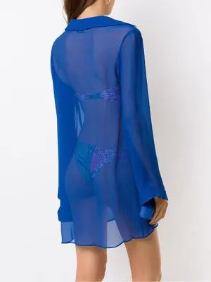 AMIR SLAMA Tie-front Silk Beach Cover-up