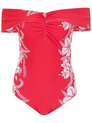 AMIR SLAMA Floral One Piece Swimsuit - Red