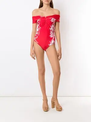 AMIR SLAMA Floral One Piece Swimsuit