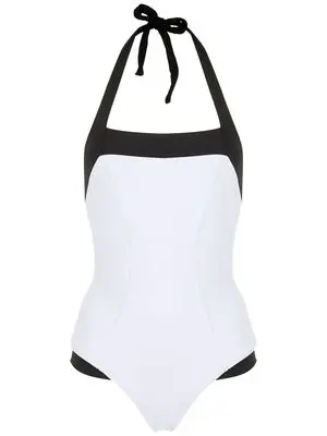 AMIR SLAMA Two-tone One-piece Swimsuit - White