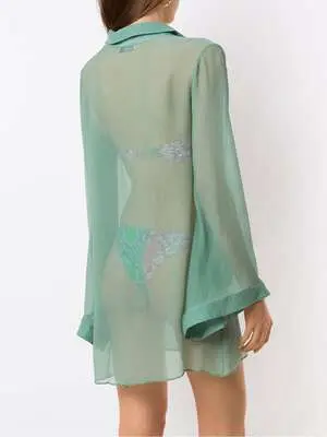 AMIR SLAMA Tie-front Silk Beach Cover-up