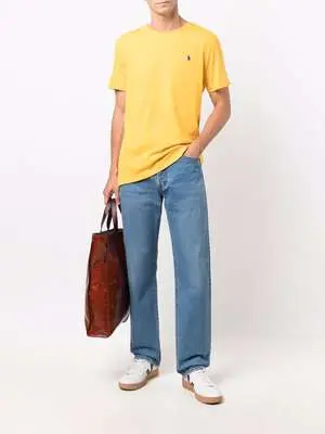 Polo Ralph Lauren Embroidered-logo Short-sleeved T-shirt - Yellow