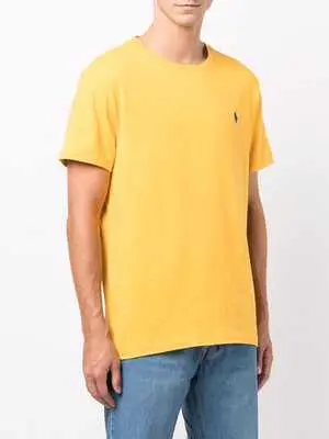 Polo Ralph Lauren Embroidered-logo Short-sleeved T-shirt - Yellow