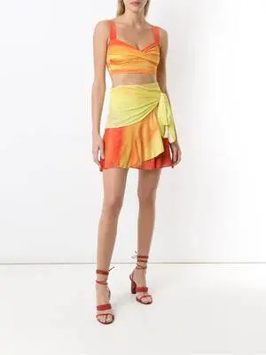 AMIR SLAMA Tie-fastening Printed Miniskirt