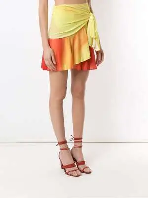 AMIR SLAMA Tie-fastening Printed Miniskirt