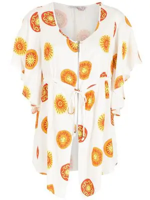 AMIR SLAMA Printed Blouse - White