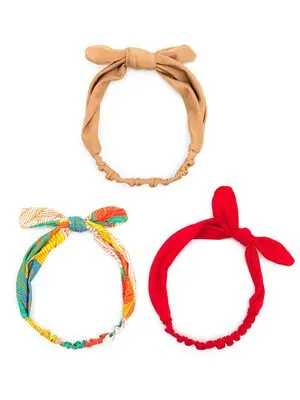 AMIR SLAMA Knot-detail Headband Set - Multicolour